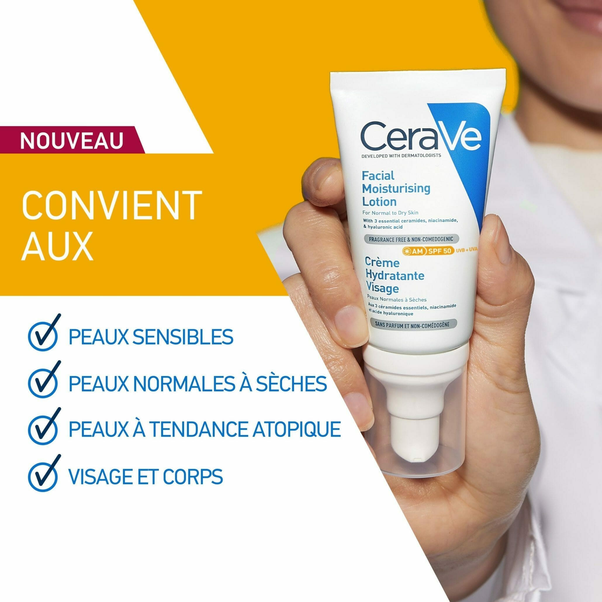 CERAVE CREME HYDRATANTE VISAGE SPF50 52ML - Pharmacie ABMpharma ...