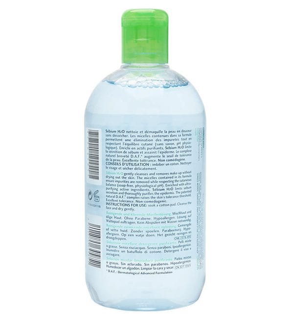 BIODERMA Sébium H²O 500ml : Solution Micellaire pour une Peau Fraîche ...
