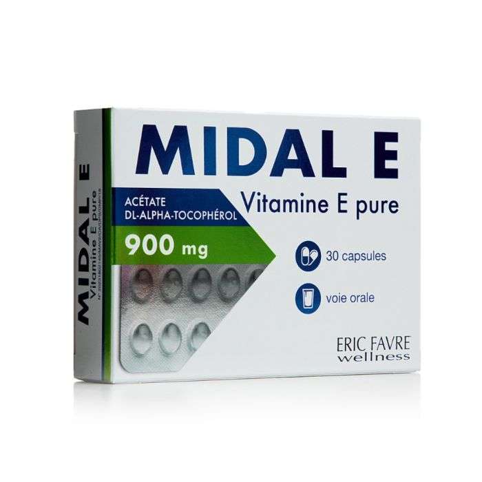 ERIC FAVRE MIDAL E VITAMINE E EN CAPSULES 30 MG 30 CAPSULES - Pharmacie ...